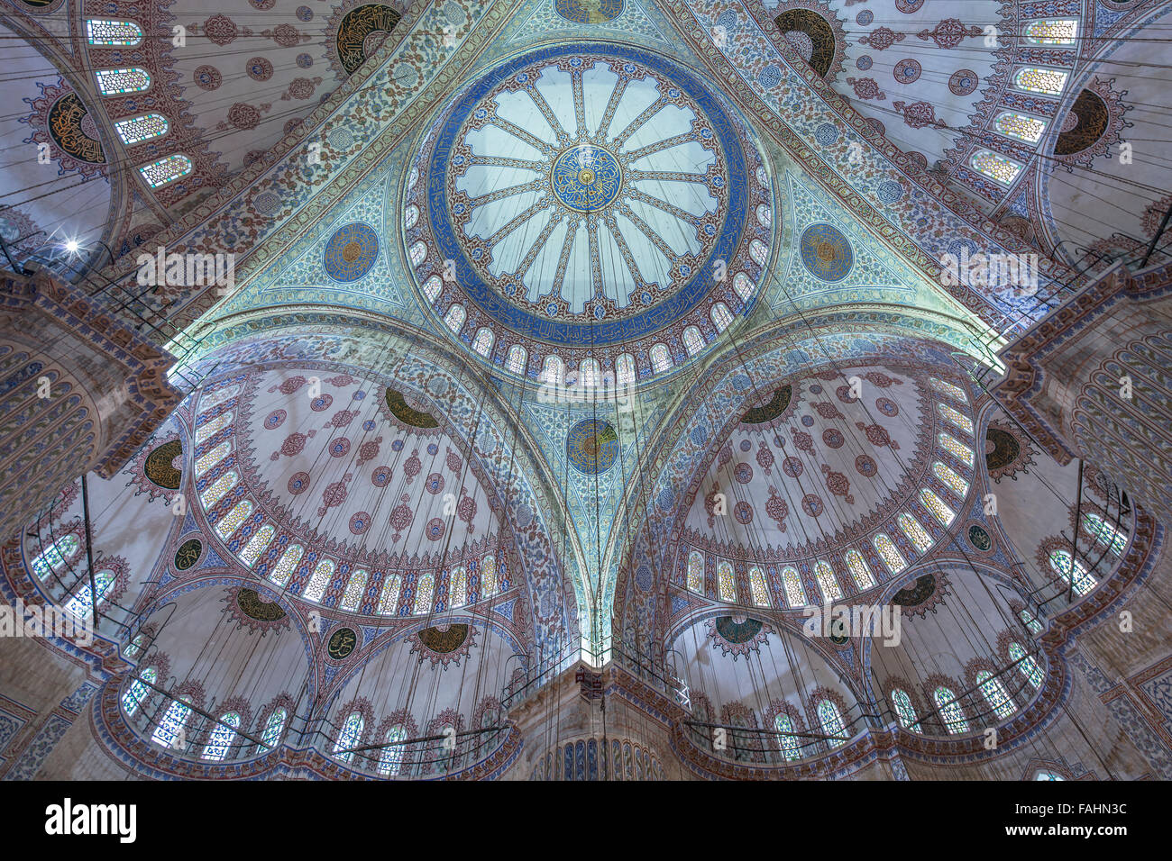 Internal view of Blue Mosque, Sultanahmet, Istanbul, Turkey Stock Photo ...