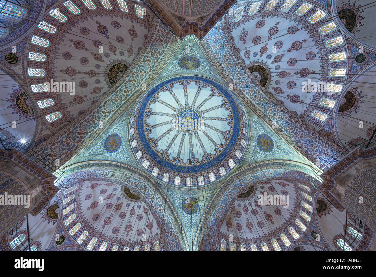Internal view of Blue Mosque, Sultanahmet, Istanbul, Turkey Stock Photo ...