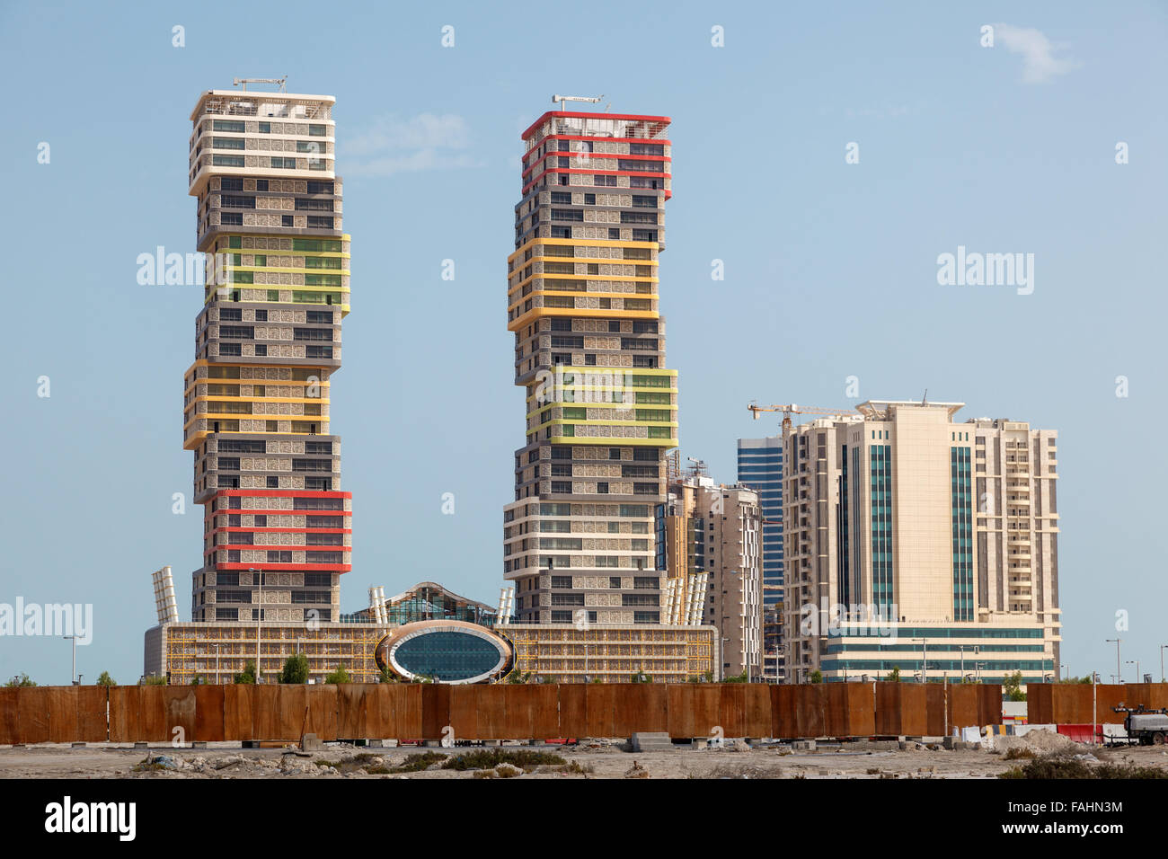 Lusail Marina Twin Tower in Doha Stock Photo - Alamy
