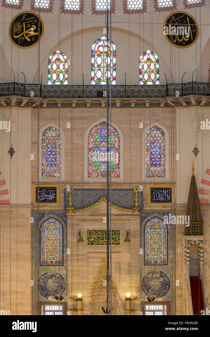 Internal view of Suleymaniye Mosque, Istanbul, Turkey Stock Photo - Alamy
