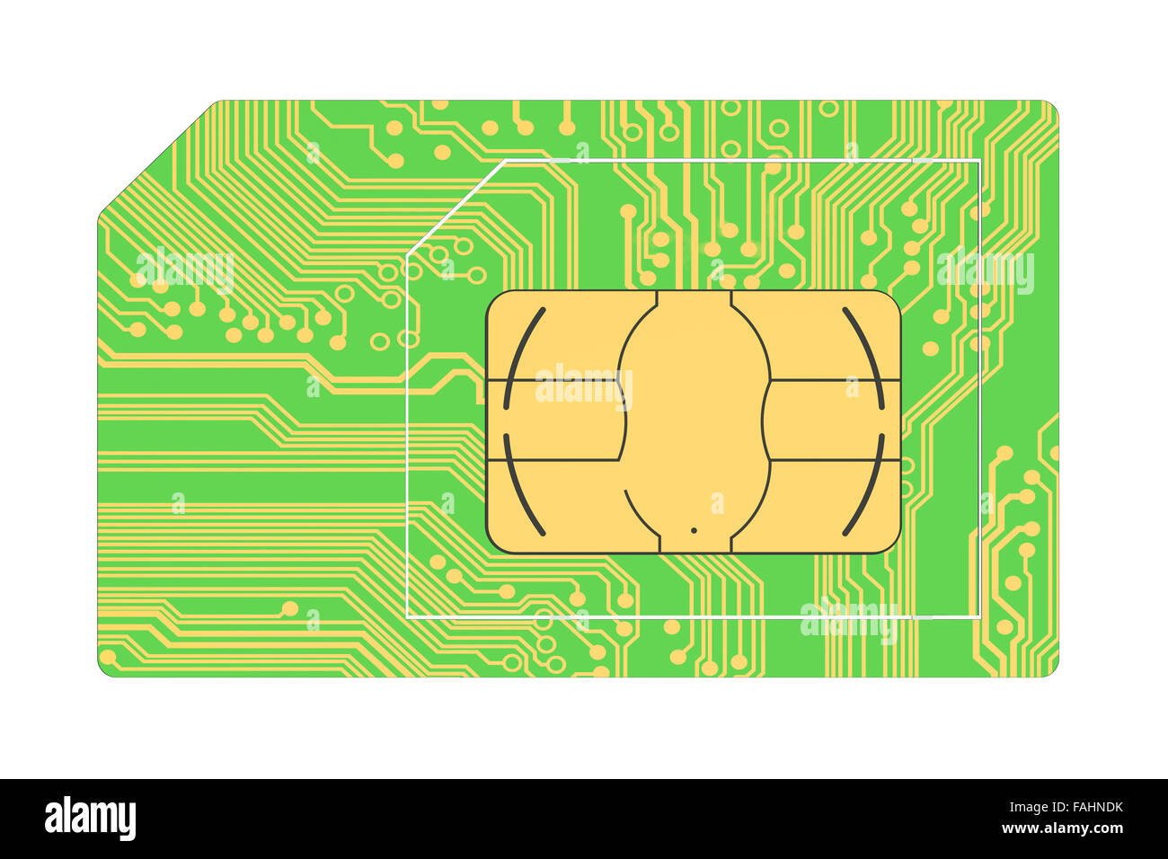 green SIM card isolated on white background Stock Photo - Alamy
