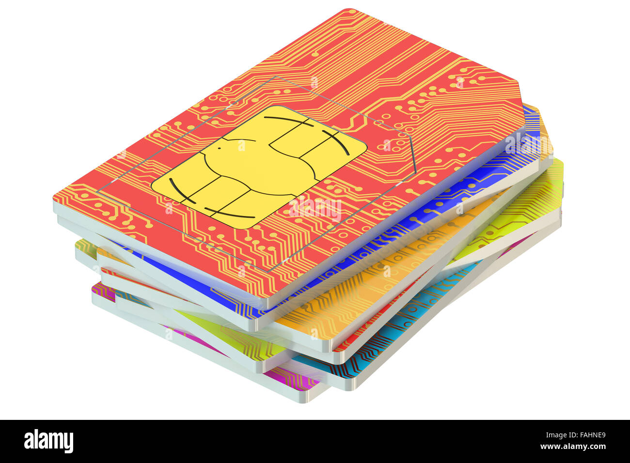 Stack of SIM cards isolated on white background Stock Photo - Alamy