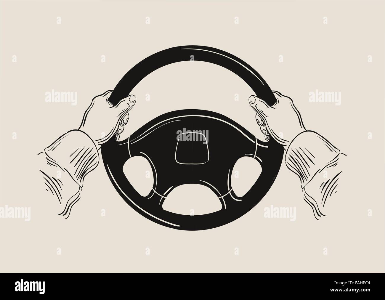 Steering wheel man hand Stock Vector Images - Alamy