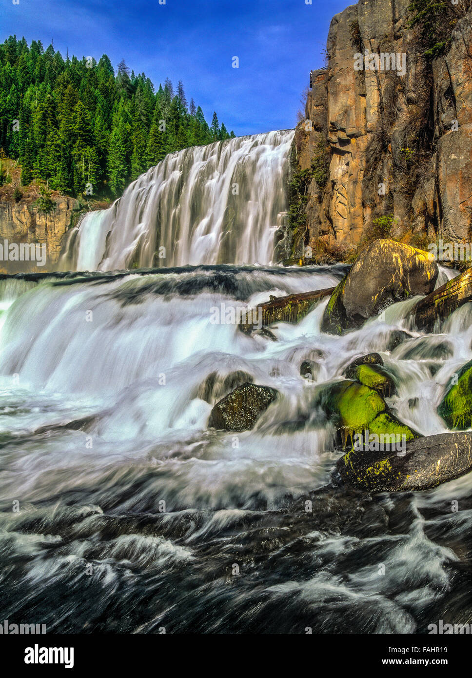 Waterfalls, Upper Mesa Falls part of the Teton Scenic Byway, Henrys ...