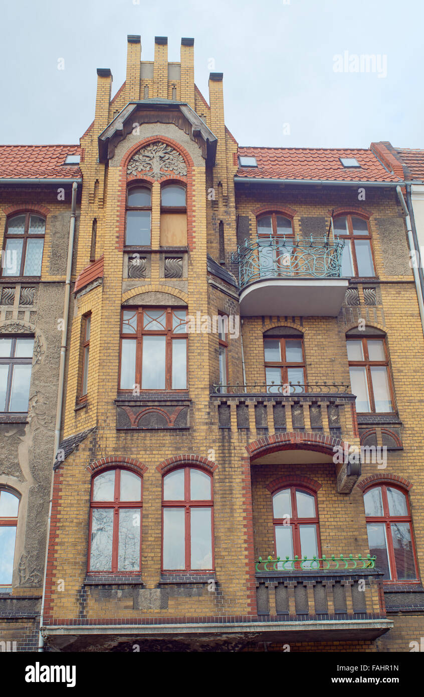 Clinker on the facades of the Art Nouveau buildings in Poznan Stock ...