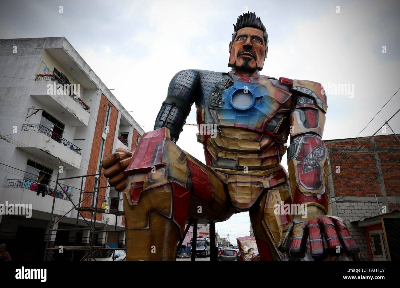 Guayaquil, Ecuador. 30th Dec, 2015. A paper and wood doll of Iron Man ...