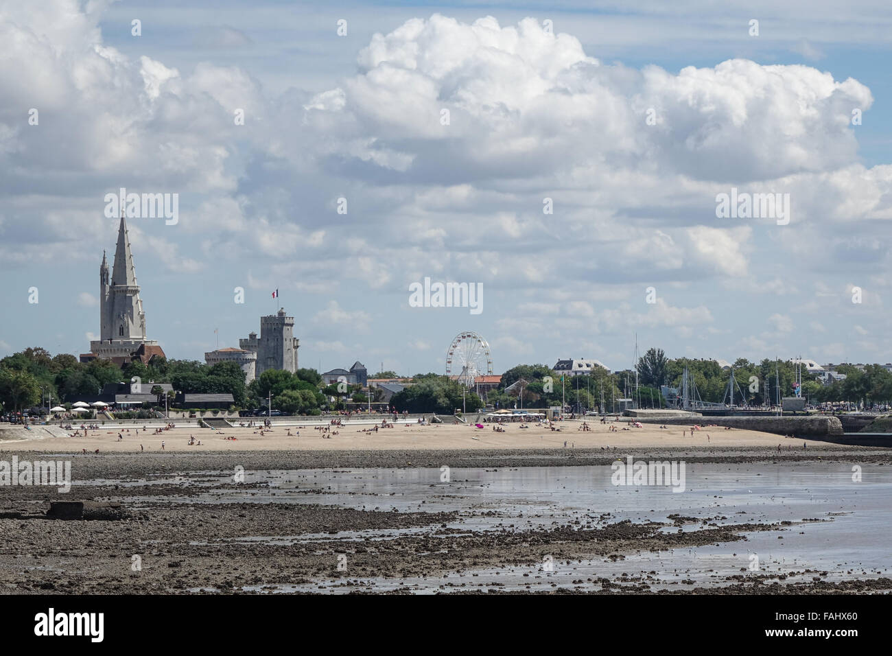 La Rochelle, France. Seaside tourist destination. Long view across the ...