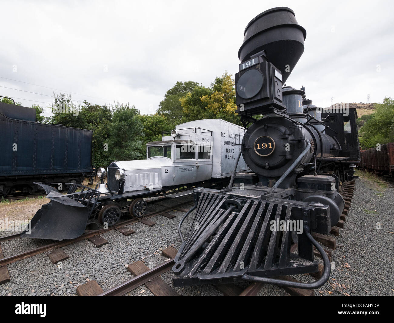 Galloping Goose #2 and steam engine #191, Colorado Railroad Museum ...