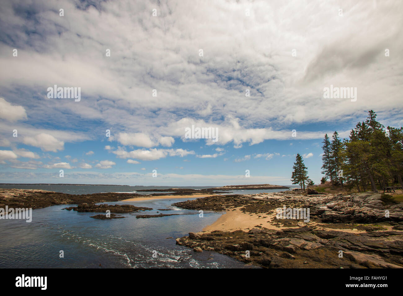 Clouds hang over Reid State Park in Georgetown, Maine Stock Photo - Alamy