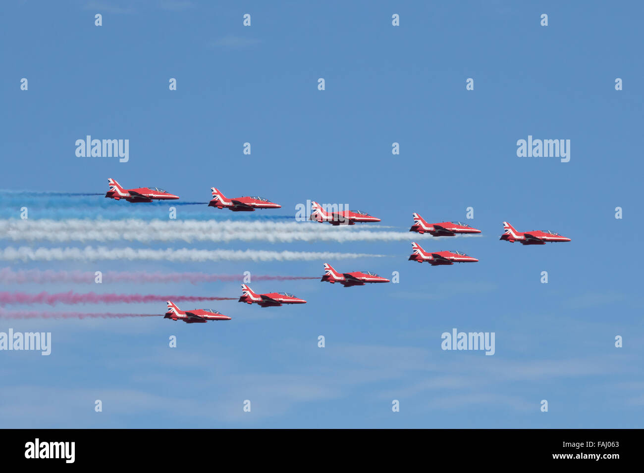 Red Arrows aerobatic team display 2015 Stock Photo - Alamy
