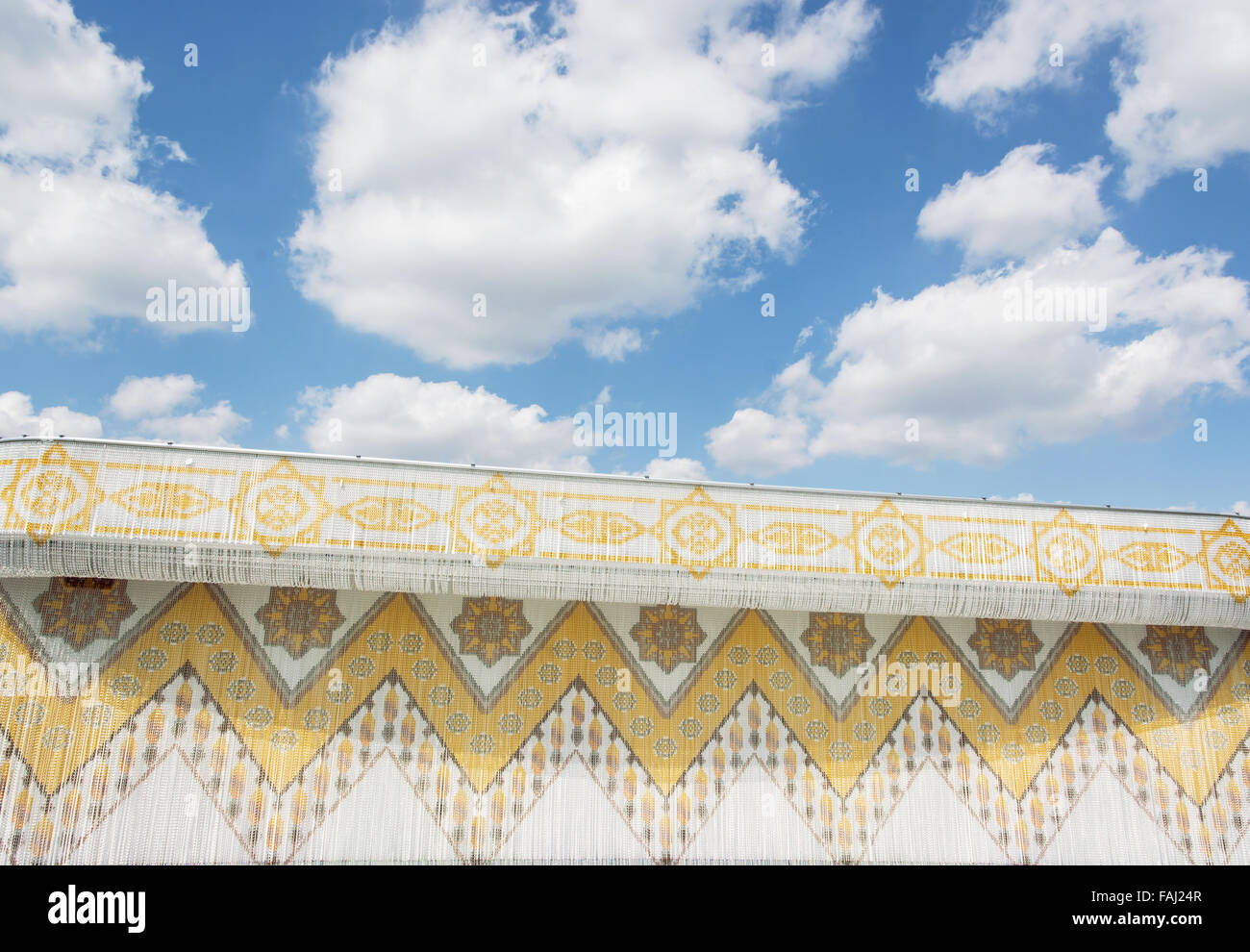 Traditional arabic architecture and cloudy sky. Architectural element ...