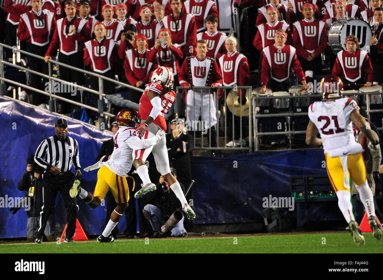 December 19, 2015. Robert Wheelwright #15 of Wisconsin makes a 1st half ...