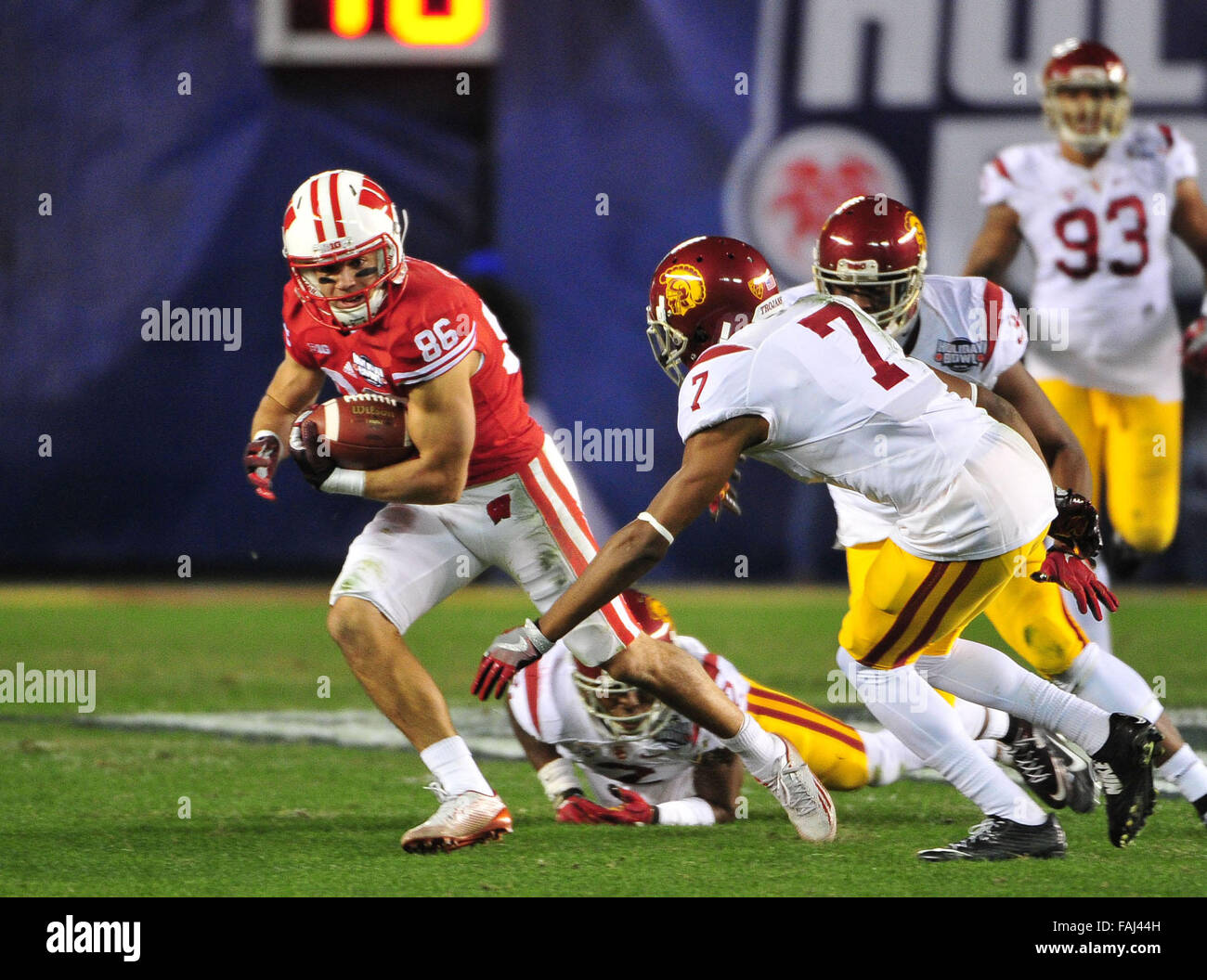 December 19, 2015. Alex Erickson #86 of Wisconsin in action during the ...