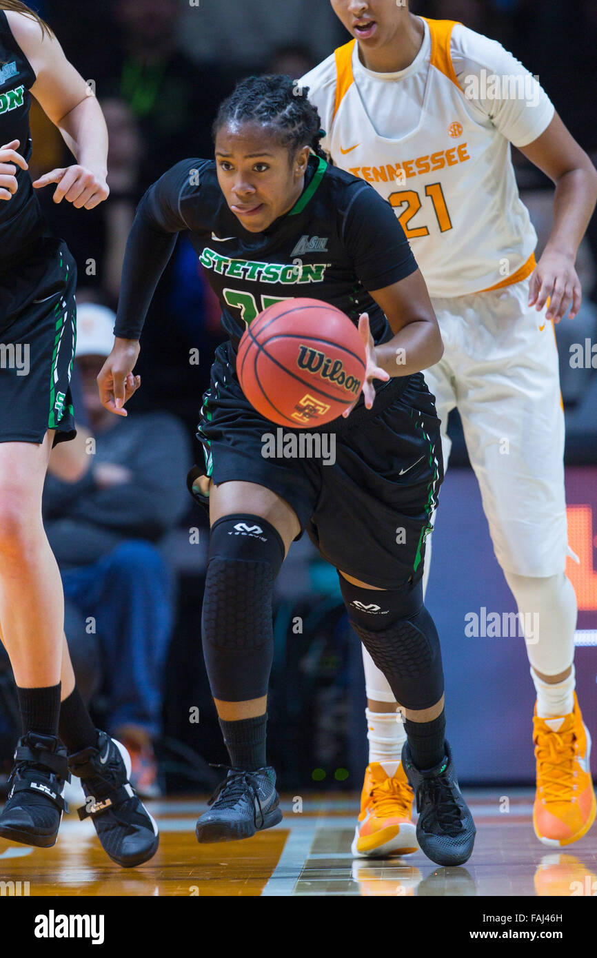 December 30, 2015: Aisha Turner #25 of the Stetson Hatters brings the ...