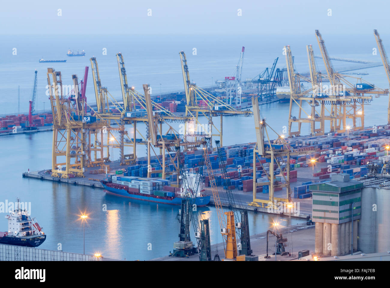 Barcelona container port and docks. Spain Stock Photo - Alamy