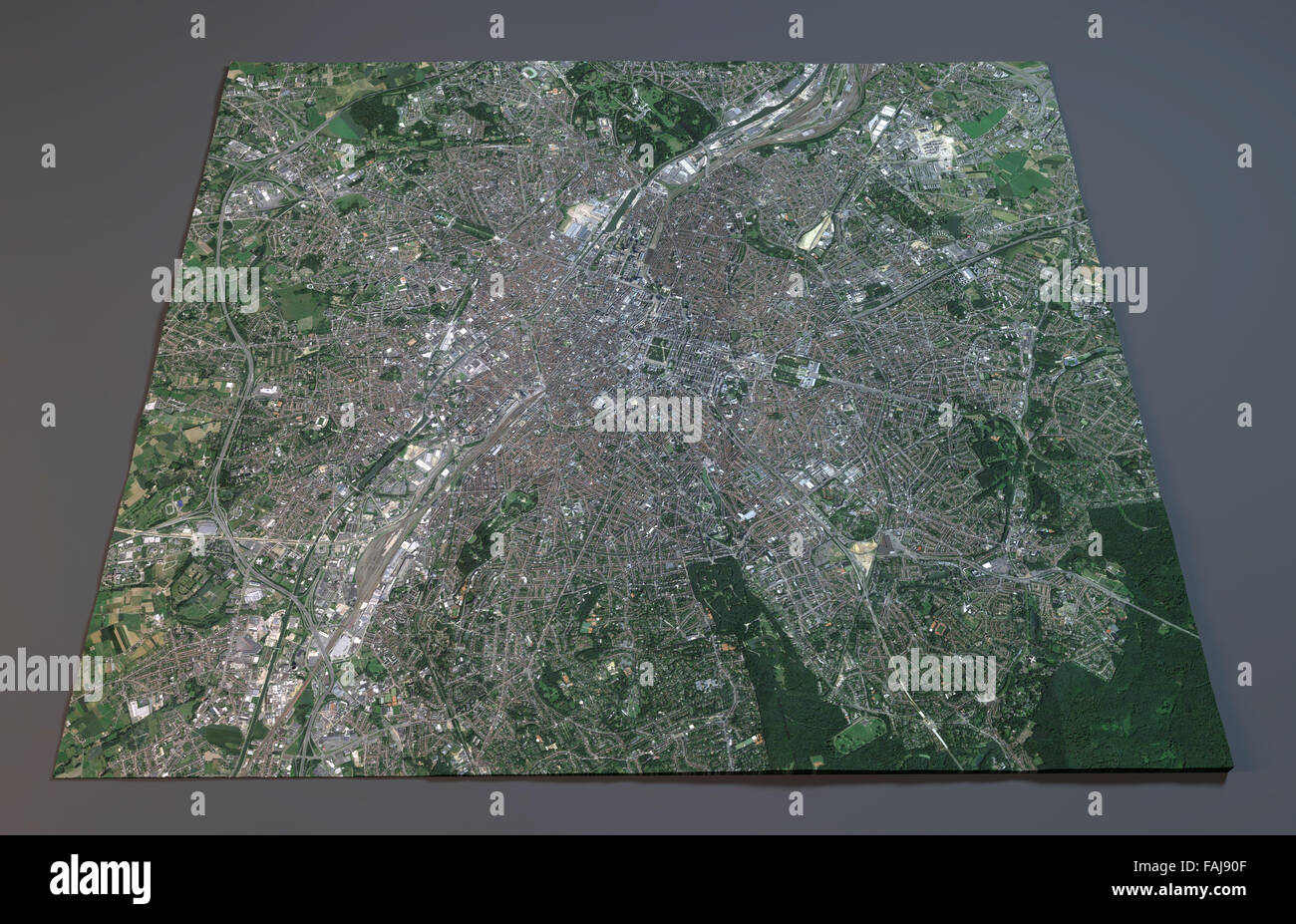 Map of Brussels, view satellite Belgium Stock Photo - Alamy