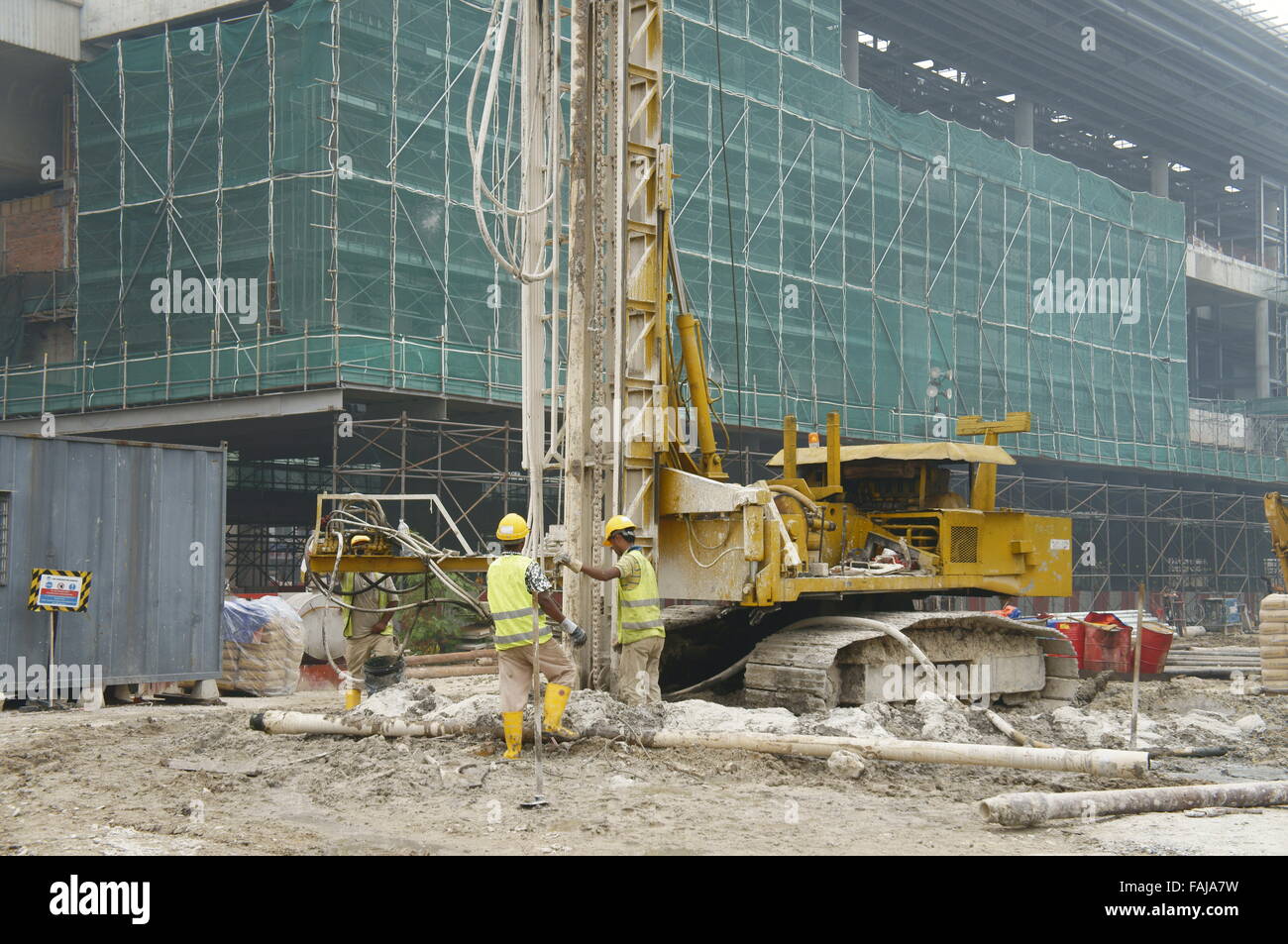 foreign immigrant workers at construction site in Malaysia Stock Photo ...