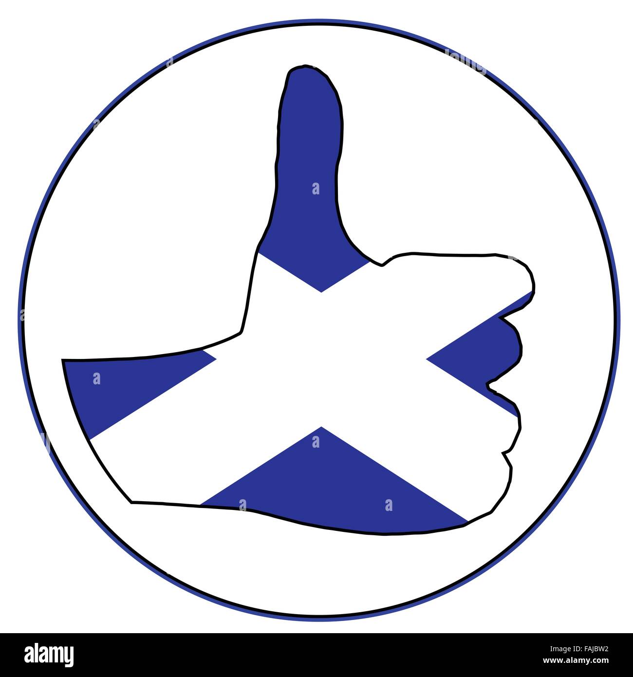 A Scottish hand giving the thumbs up sign all over a white background ...