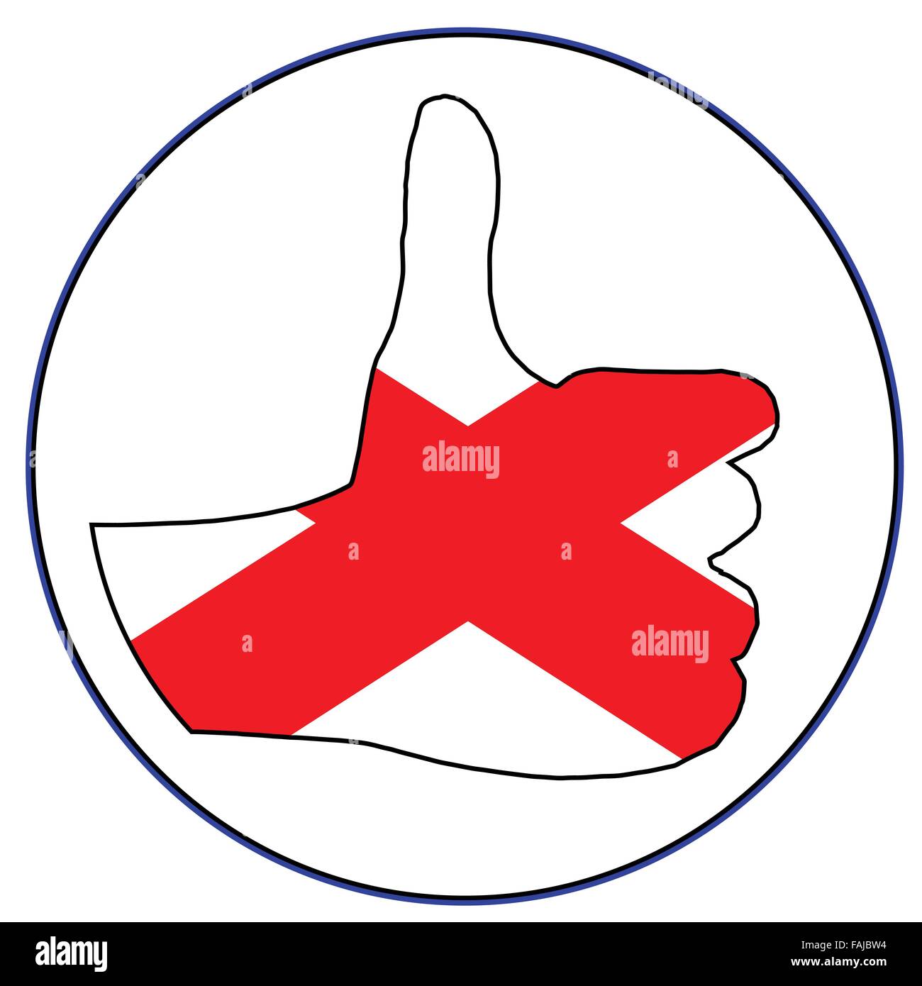 A Northern Ireland hand giving the thumbs up sign all over a white ...