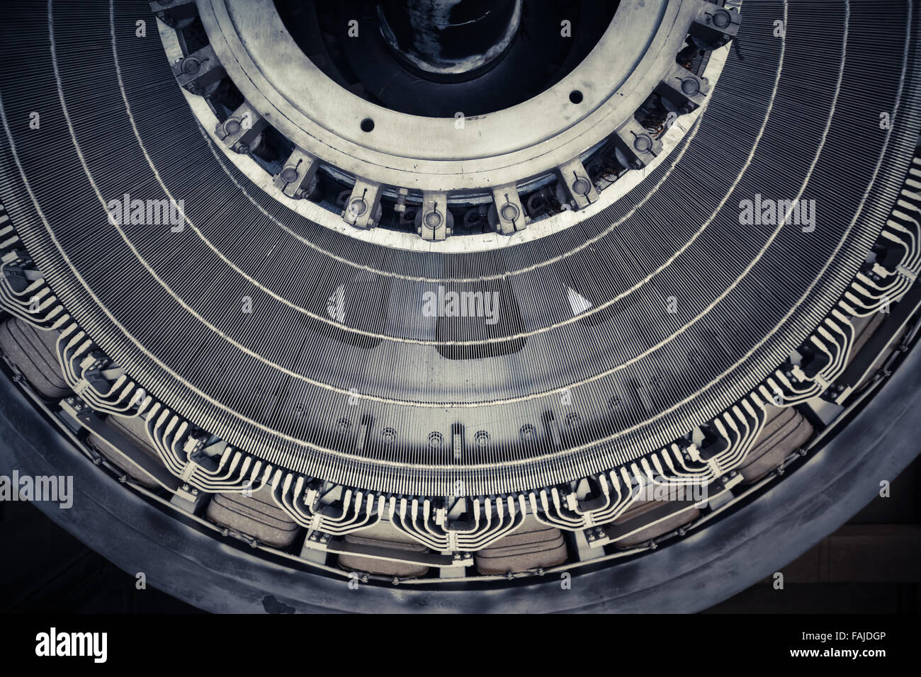 Close-up shot of a stator from a big electric motor Stock Photo - Alamy