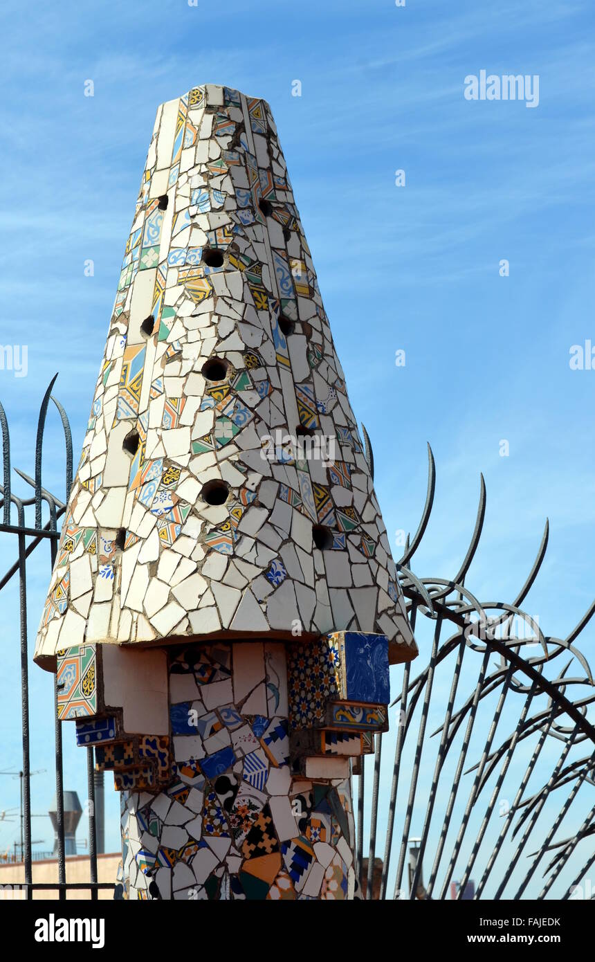 Palau guell and roof hi-res stock photography and images - Alamy