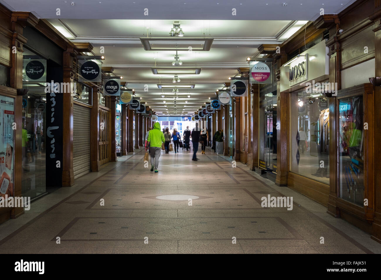Royal Exchange Shopping Arcade in Manchester, UK Stock Photo - Alamy