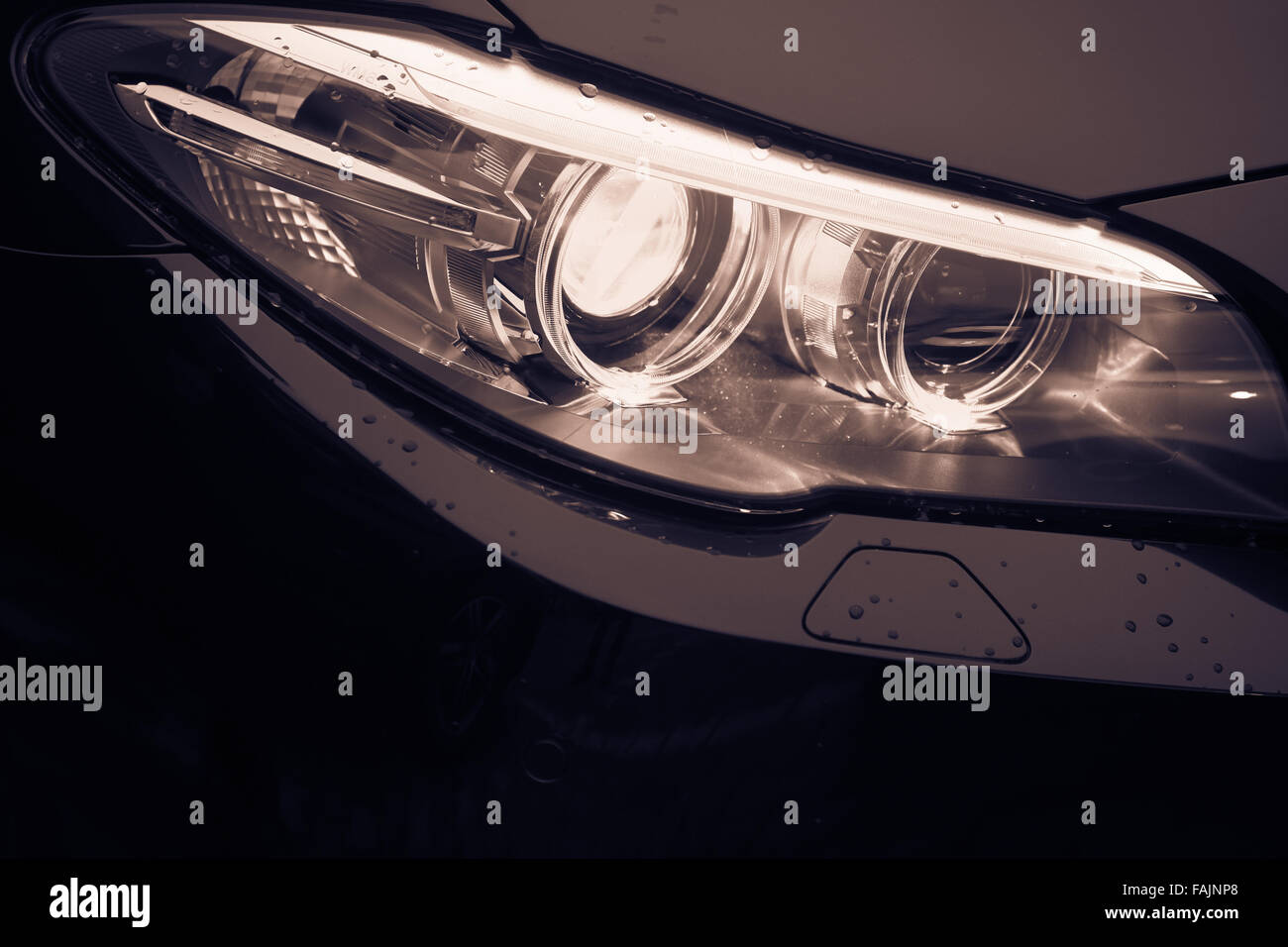 Color detail image of a car's LED headlight Stock Photo - Alamy