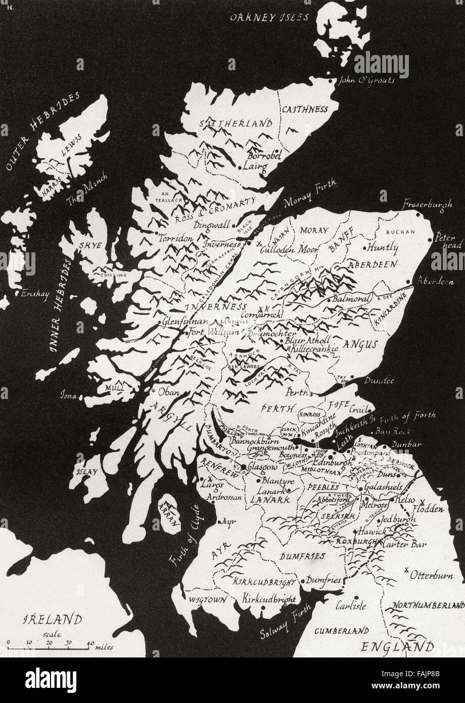 Scotland map hi-res stock photography and images - Alamy