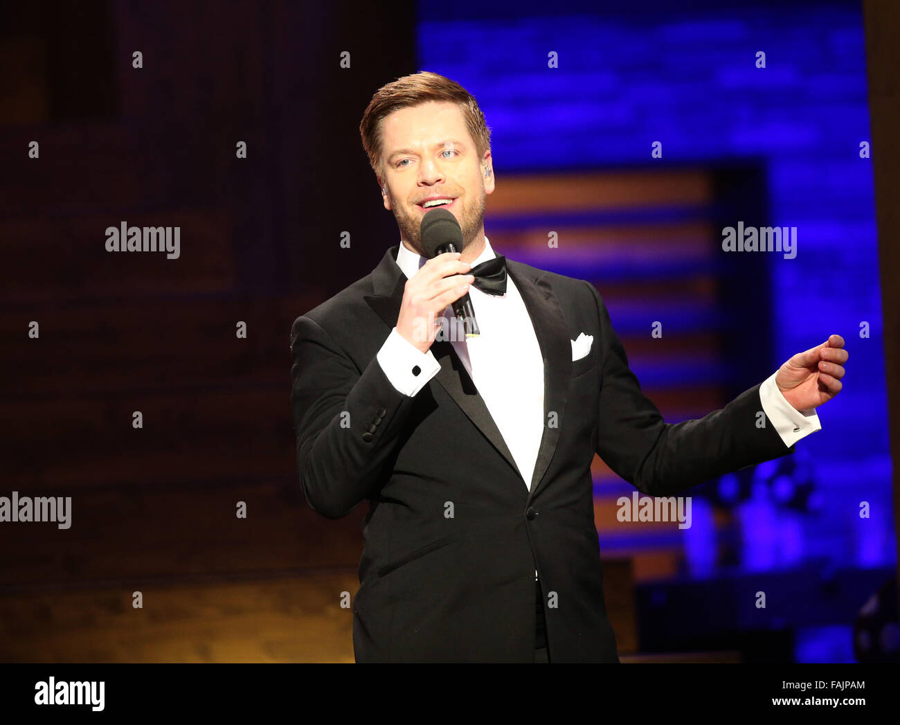 Linz, Austria. 31st Dec, 2015. Tom Gaebel during a rehearsal for the ...