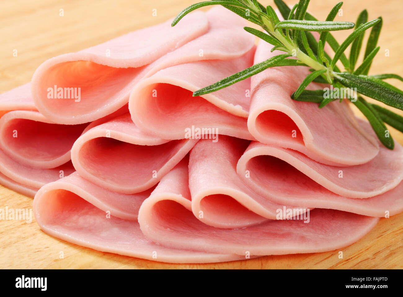 Thin slices of lean ham Stock Photo - Alamy