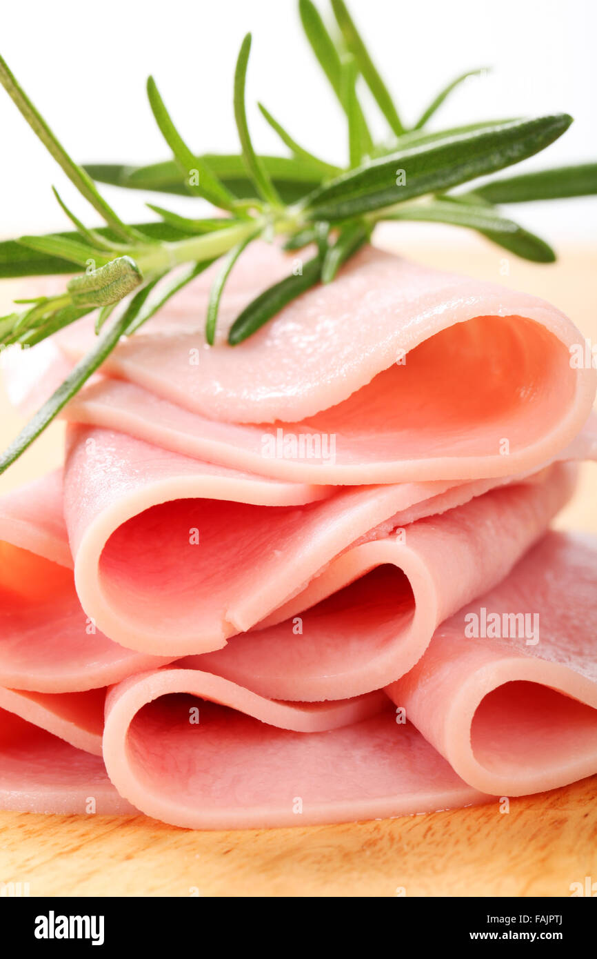 Thin slices of lean ham Stock Photo - Alamy