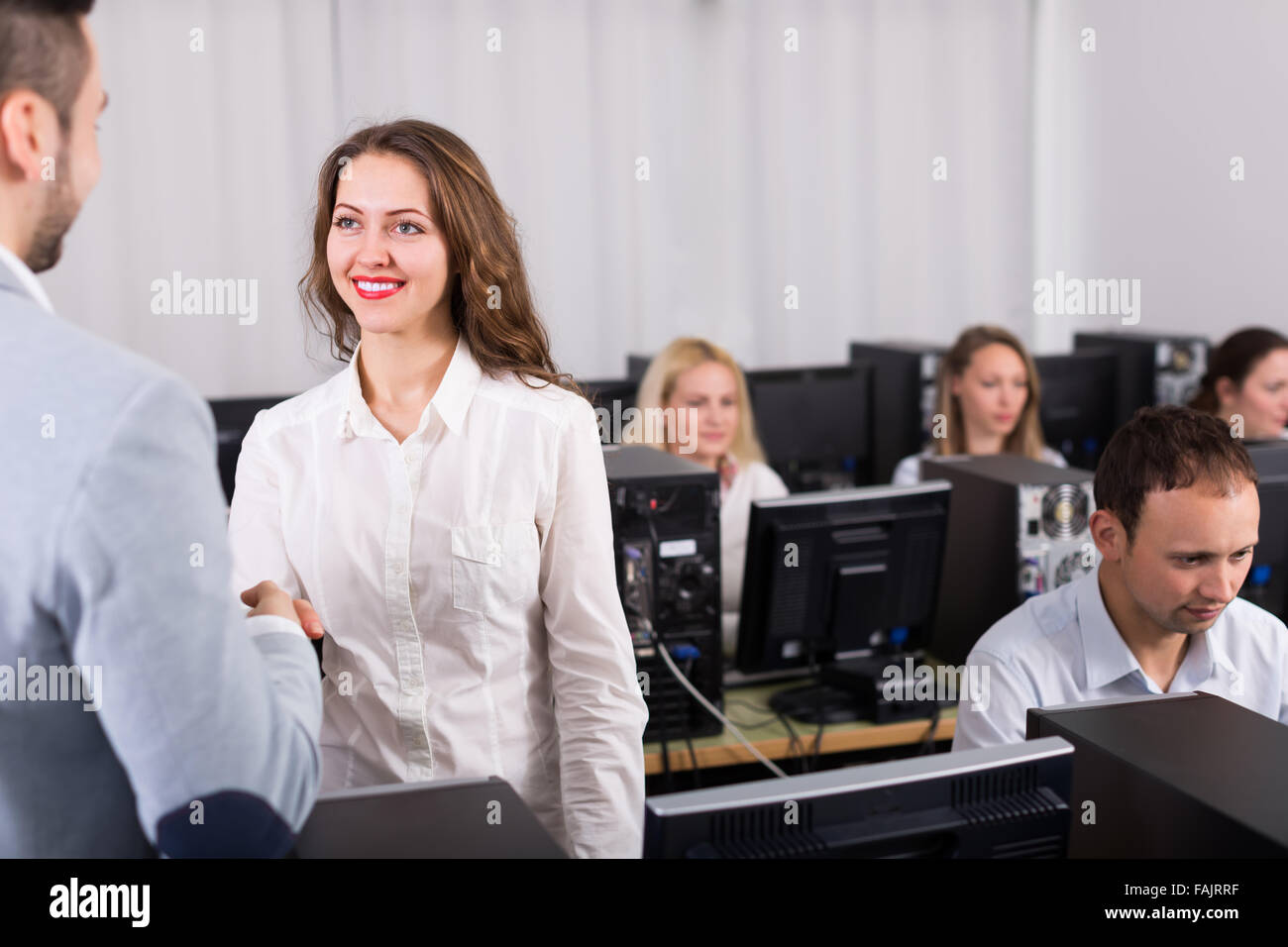 Smiling service member hi-res stock photography and images - Alamy