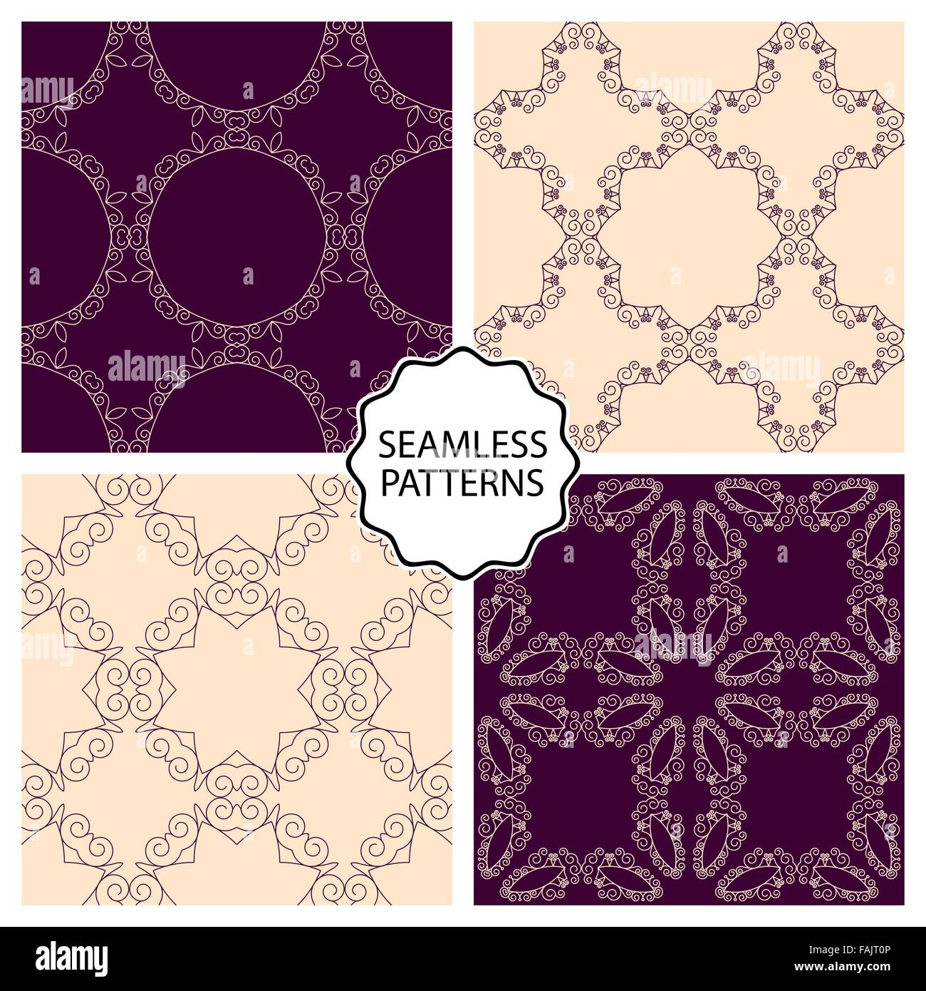 Vector illustration of a set seamless patterns Stock Vector Image & Art ...