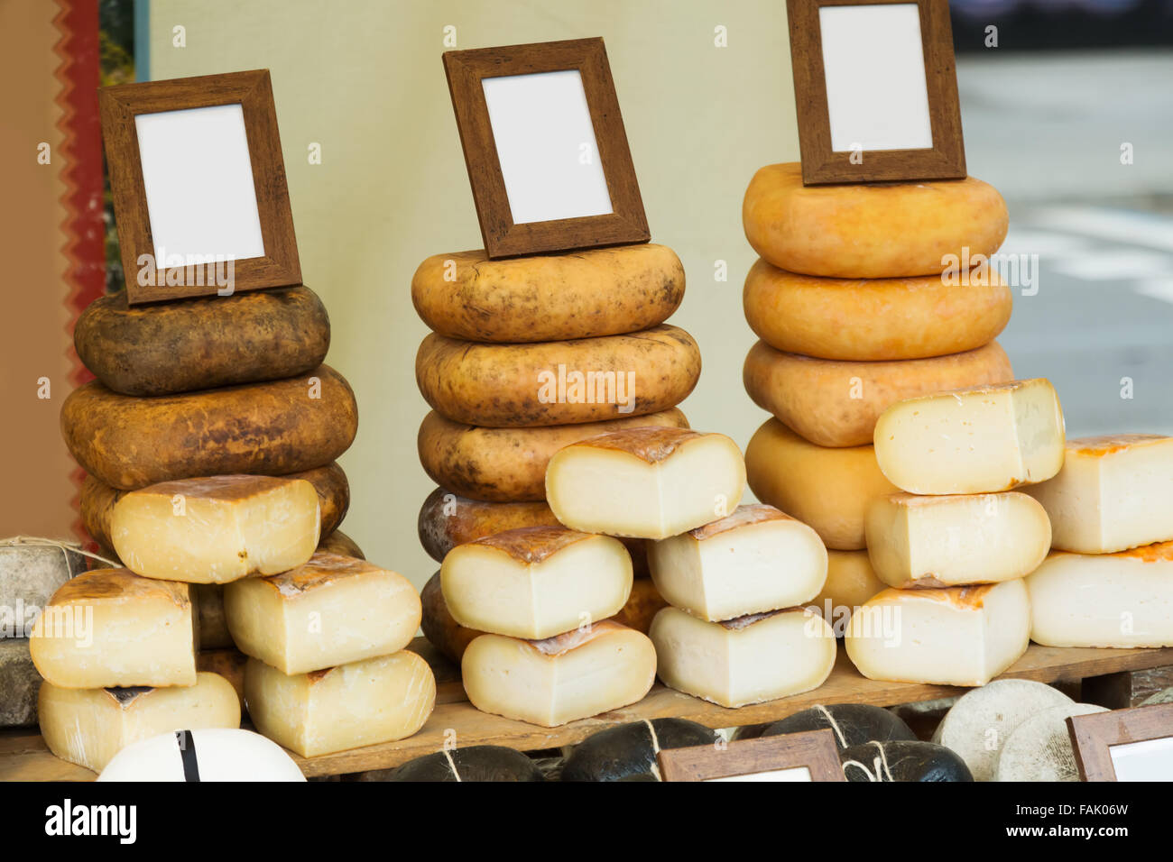 fresh European cheese at shop Stock Photo - Alamy