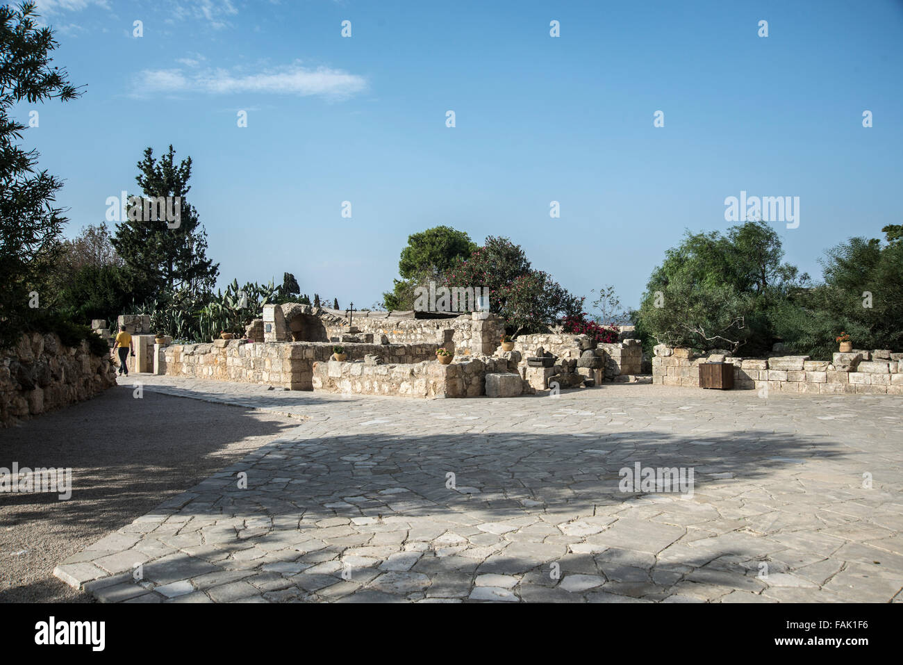 Exterior of the Franciscan church of the Transfiguration, mount Tabor ...