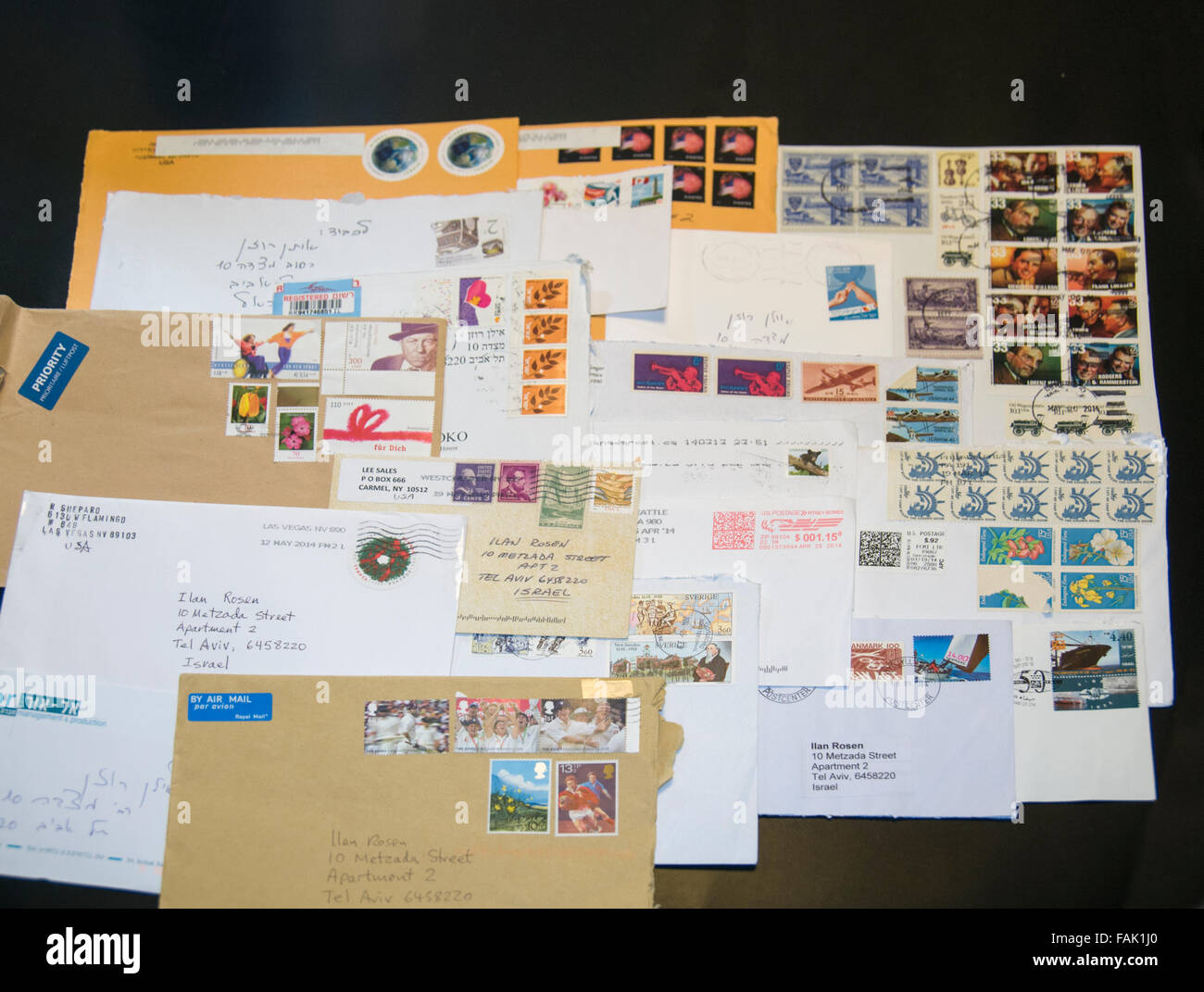 A collection of used envelopes and letter Stock Photo - Alamy