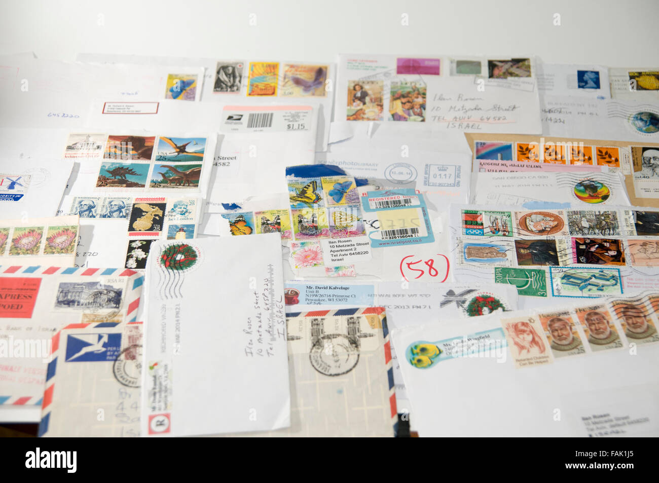 A collection of used envelopes and letter Stock Photo - Alamy