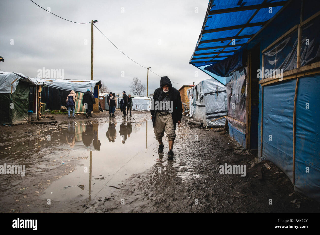 A general view of the the Calais Jungle camp Stock Photo - Alamy