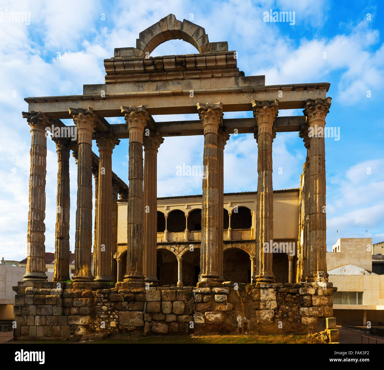 ancient temple of Diana in sunny sunset. Merida, Spain Stock Photo - Alamy