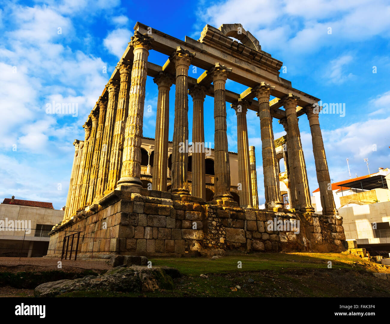 Temple of Diana - ancient temple of Roman Empire. Merida, Spain Stock ...