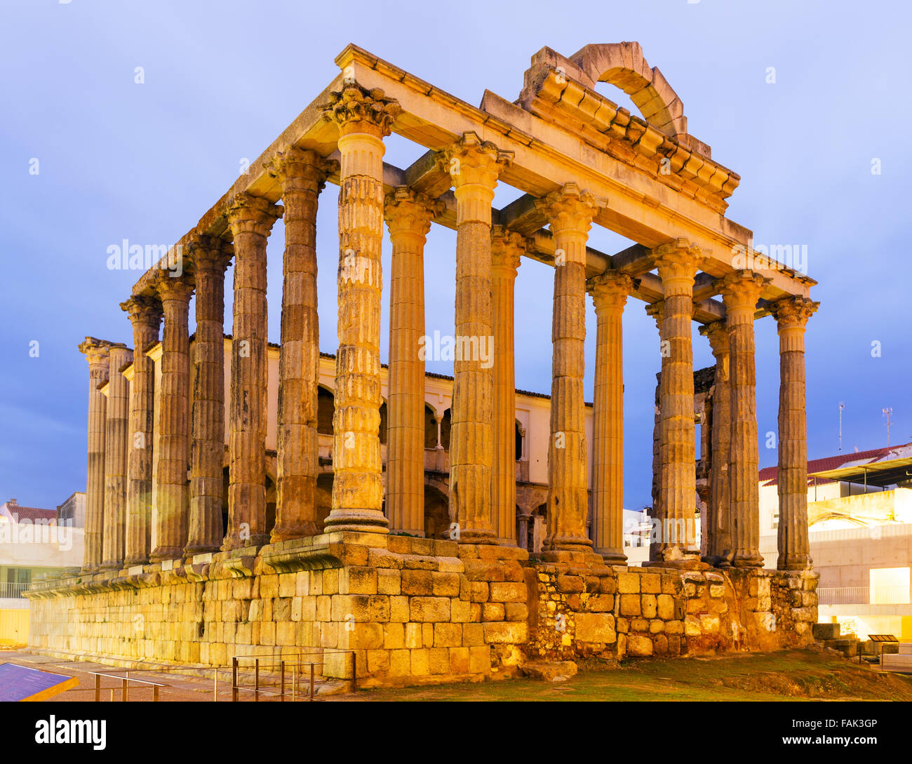 ancient temple of Diana in dawn. Merida, Spain Stock Photo - Alamy