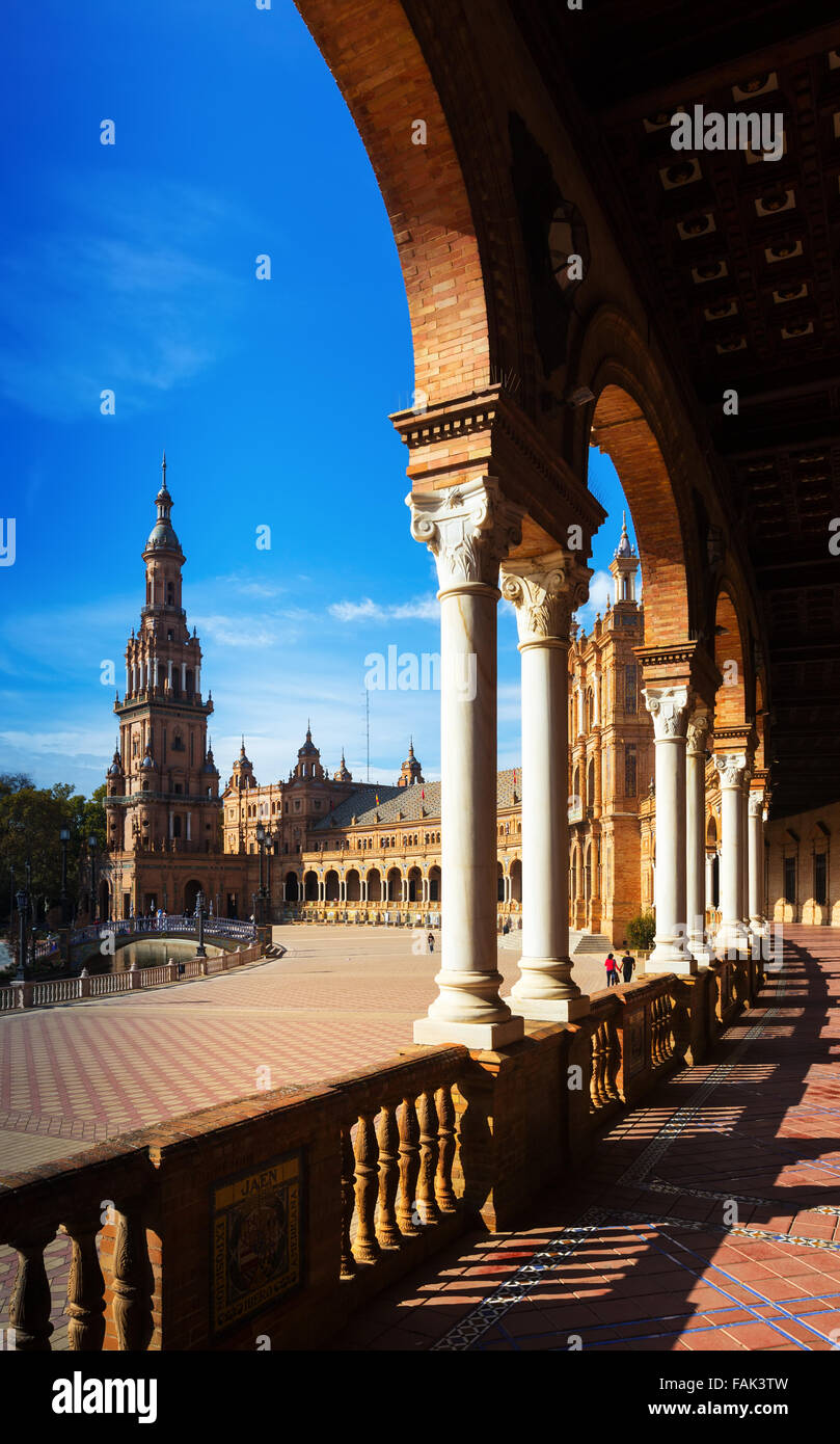 colonnade of building Plaza de Espana. Seville, Spain Stock Photo - Alamy
