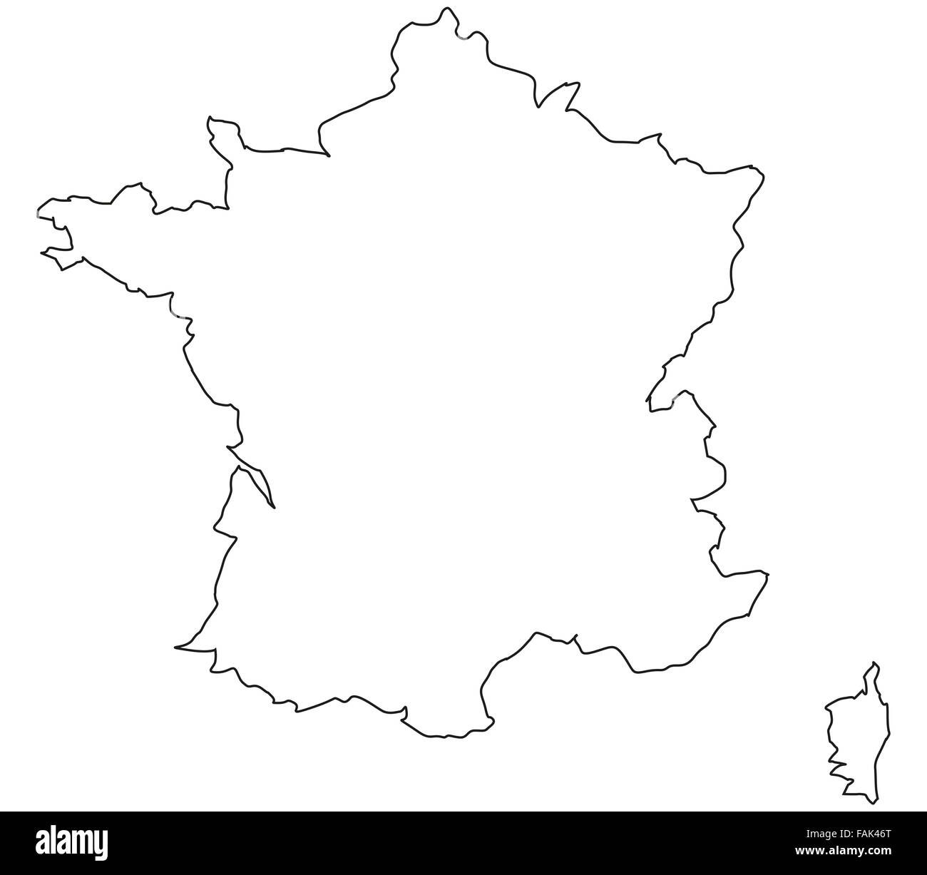 France map on a white background Stock Photo - Alamy