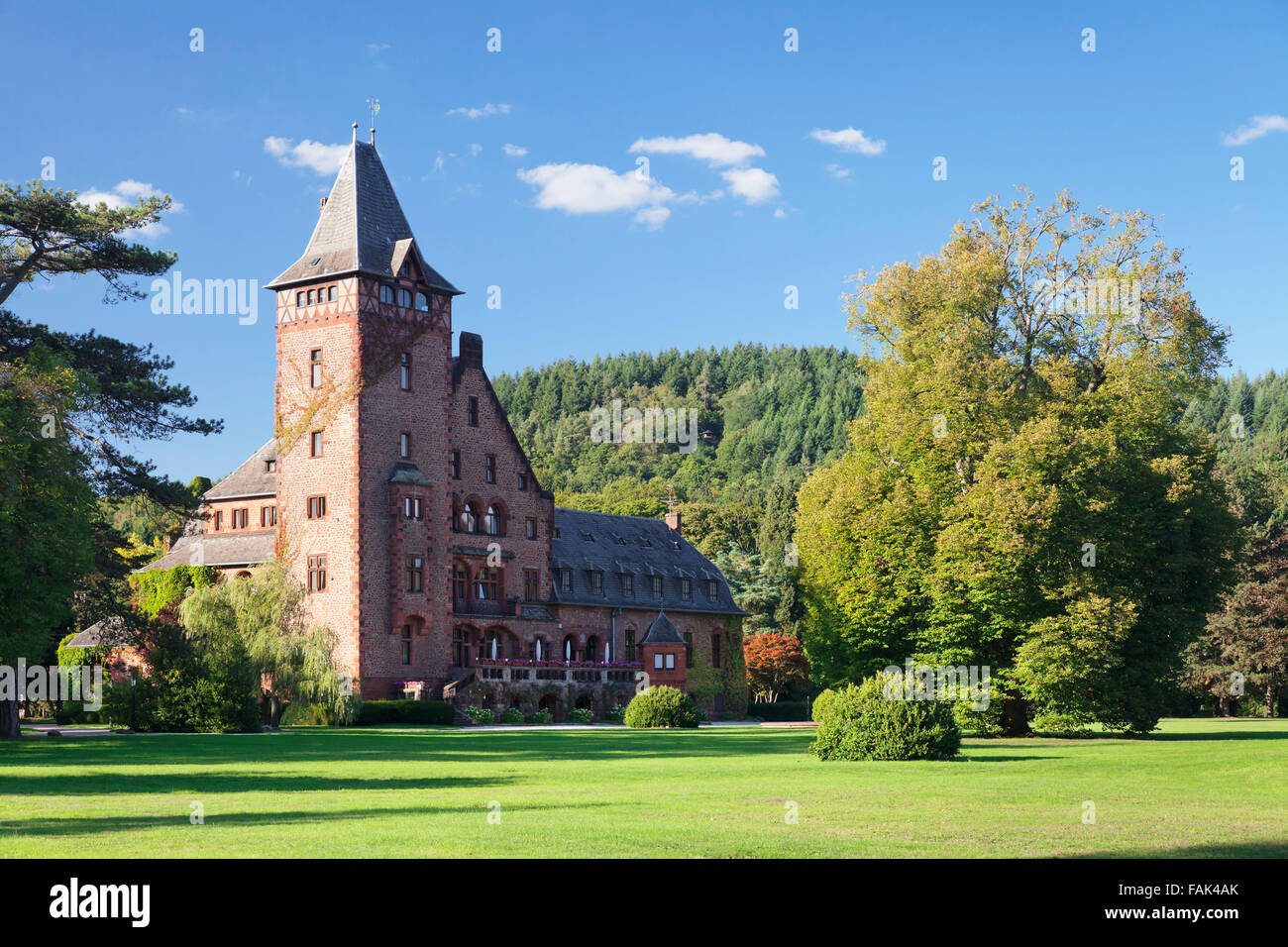 Saareck Castle in the Saarecks Ländchen park, Mettlach, Saarland ...