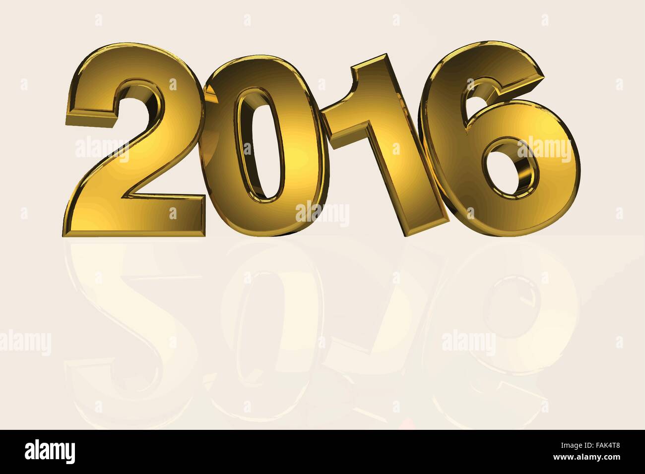 Gold number 2016 with reflection Stock Vector Image & Art - Alamy