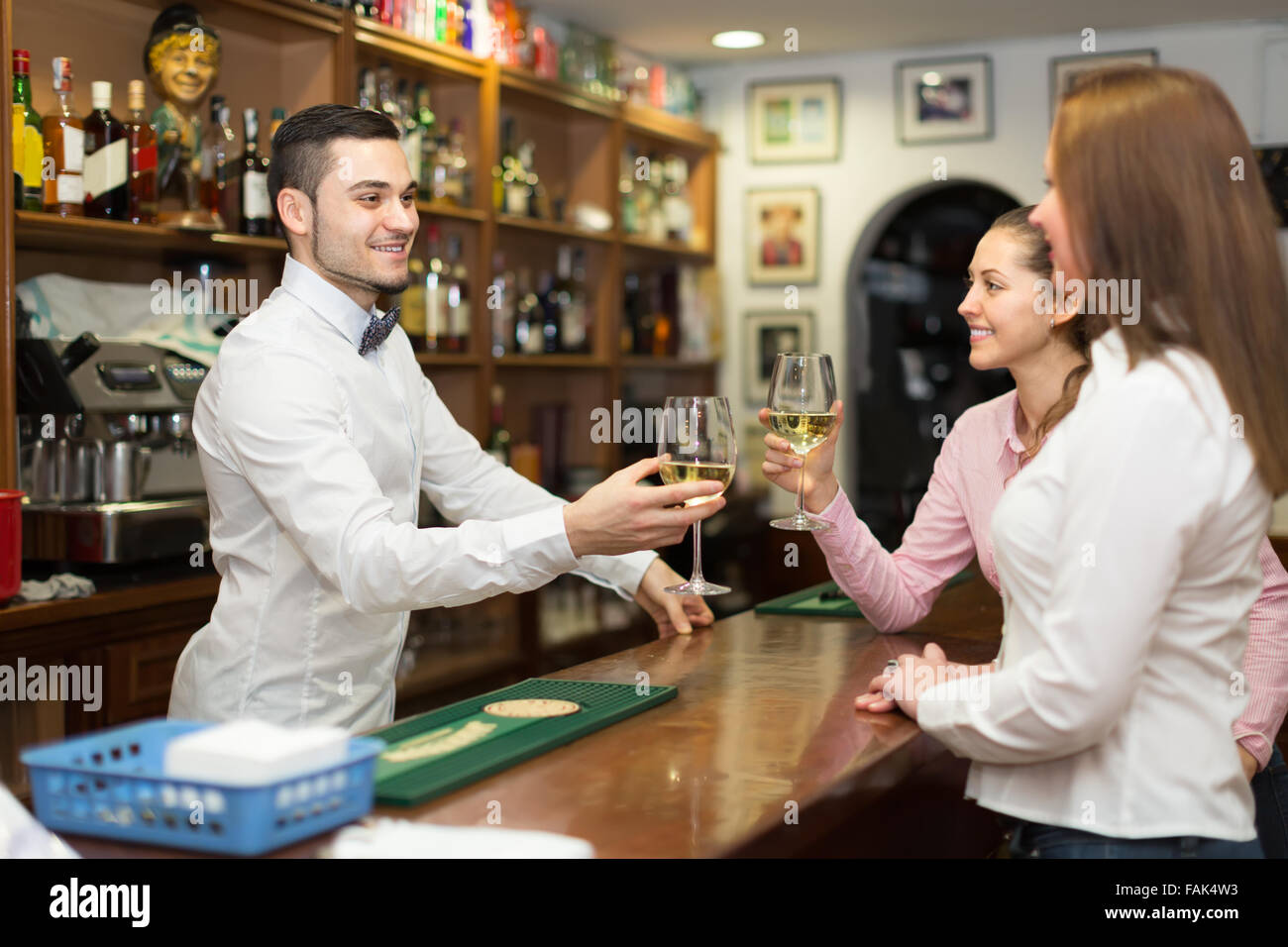 Two happy girls waiter in hi-res stock photography and images - Alamy