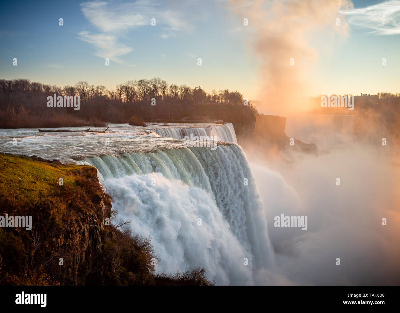 American Niagara Falls at sunset Stock Photo - Alamy