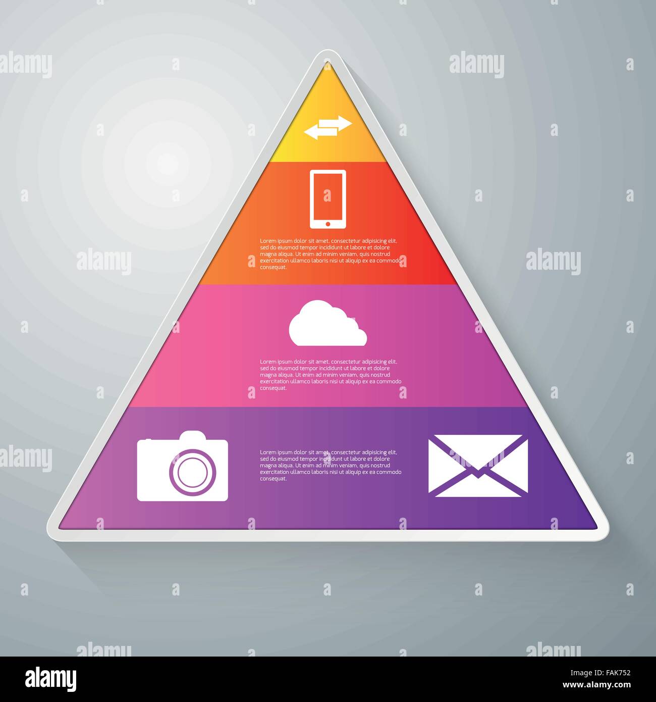 Vector illustration infographics paper triangle Stock Vector Image ...