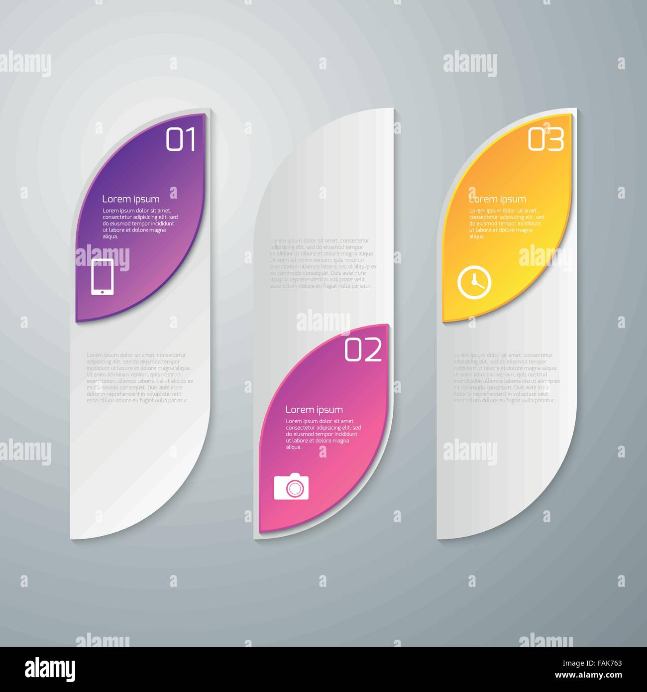 Vector illustration infographics three rectangles Stock Vector Image ...