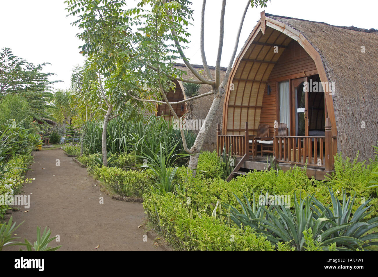 Gili Island traditional accommodation chalets in Indonesia after a ...